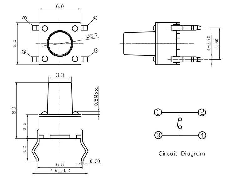 China Customized 6mm Push Button Switch Suppliers, Manufacturers ...